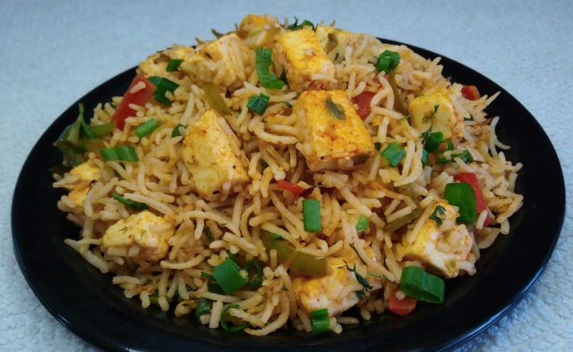 Paneer Fried Rice Recipe | Veg Paneer Fried Rice | How to make Paneer ...